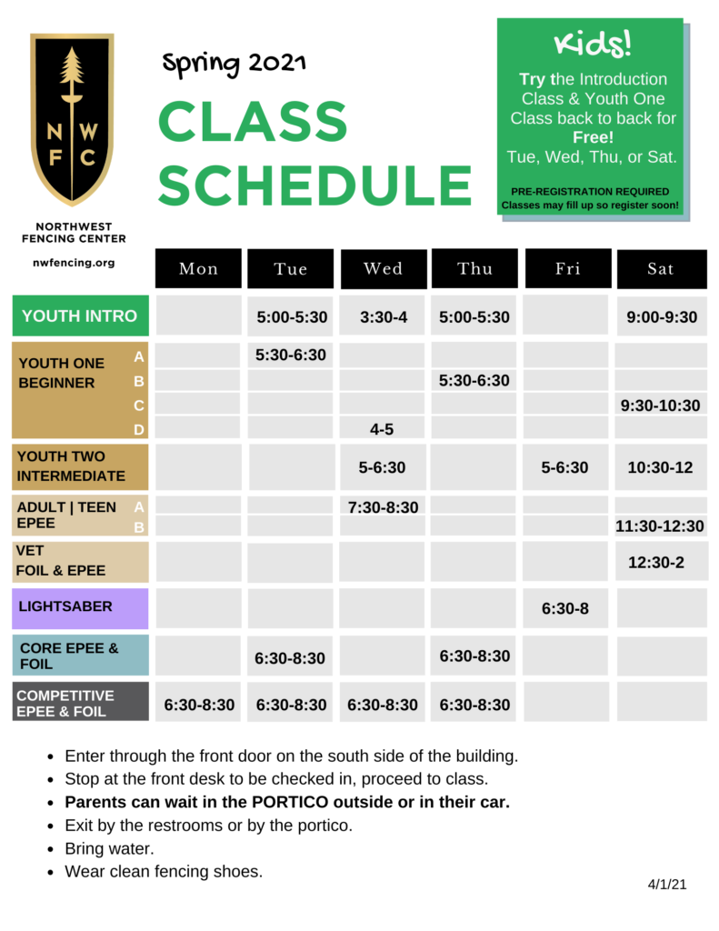 Northwest Fencing Center - Fencing classes and lessons for all ages